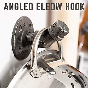 Pipe Décor 12HOOK4PK Rustic and Chic Industrial Style Wall Hooks Complete Set Industrial Steel Grey, Includes Threadlock Glue (4-Pack)