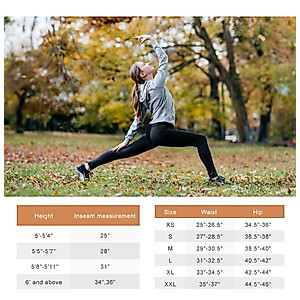 Yogipace,Side Pockets,Tall Women's Water Resistant Thick Thermal Fleece Lined Leggings Warm Winter Tights,31",Black,L