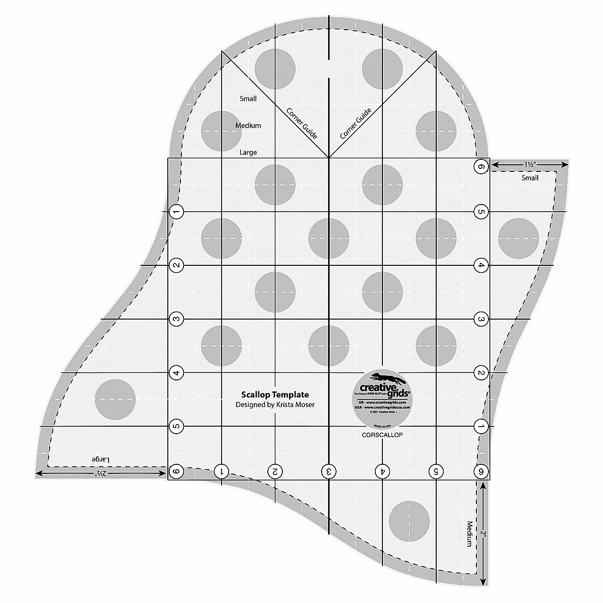 Creative Grids Scallop Quilting Template - CGRSCALLOP