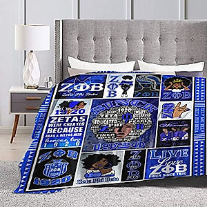 Zeta Phi Sorority Paraphernalia Gifts Zeta Phi Blanket Soft Flannel Throw Blanket Cute for Sofa Bed Living Room 50"x40"