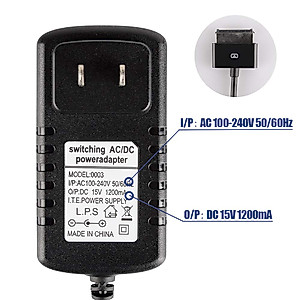 ELENKER Tablet Charger and USB 3.0 Data Sync Cable Cord for Asus Transformer EeePad TF101 TF201 TF300 TF300T TF700 TF700T Slider SL101