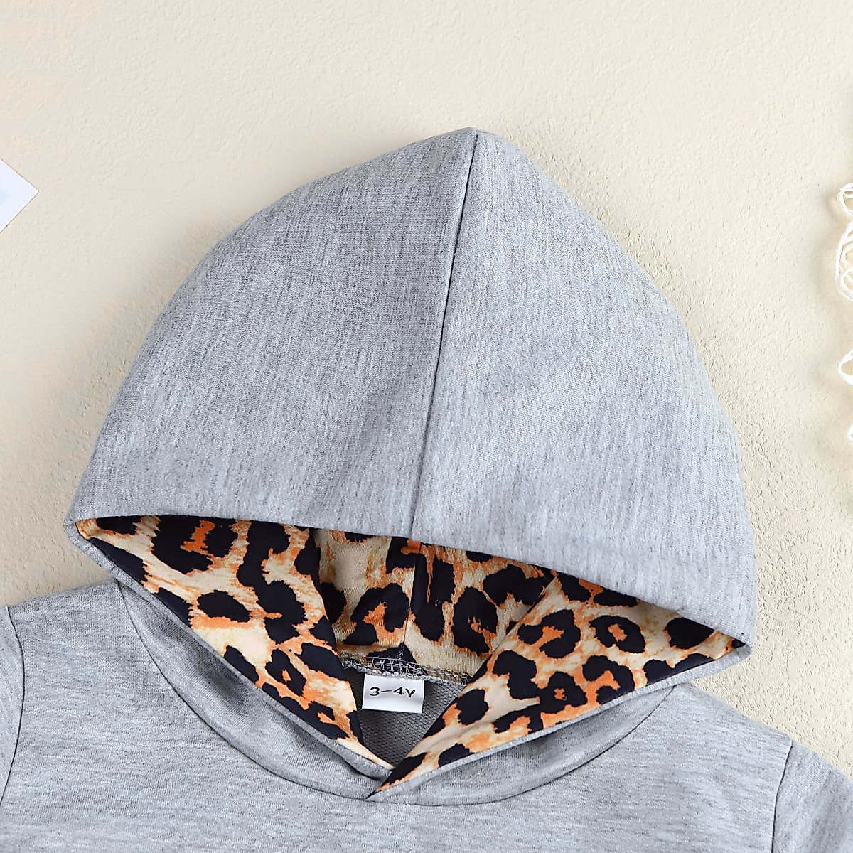 Axumity Toddler Girl Clothes Cat Print Pullover Sweatshirt + Leopard Print Pant 2-Piece Kid Girl Fall Winter Pants Set(4-5T)