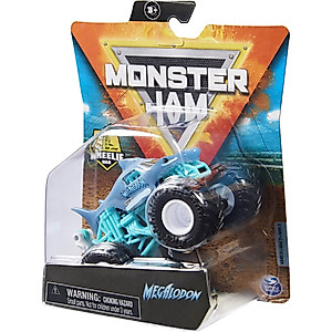 Monster Jam 2021 Spin Master 1:64 Diecast Monster Truck with Wheelie Bar: Shear Madness Megalodon
