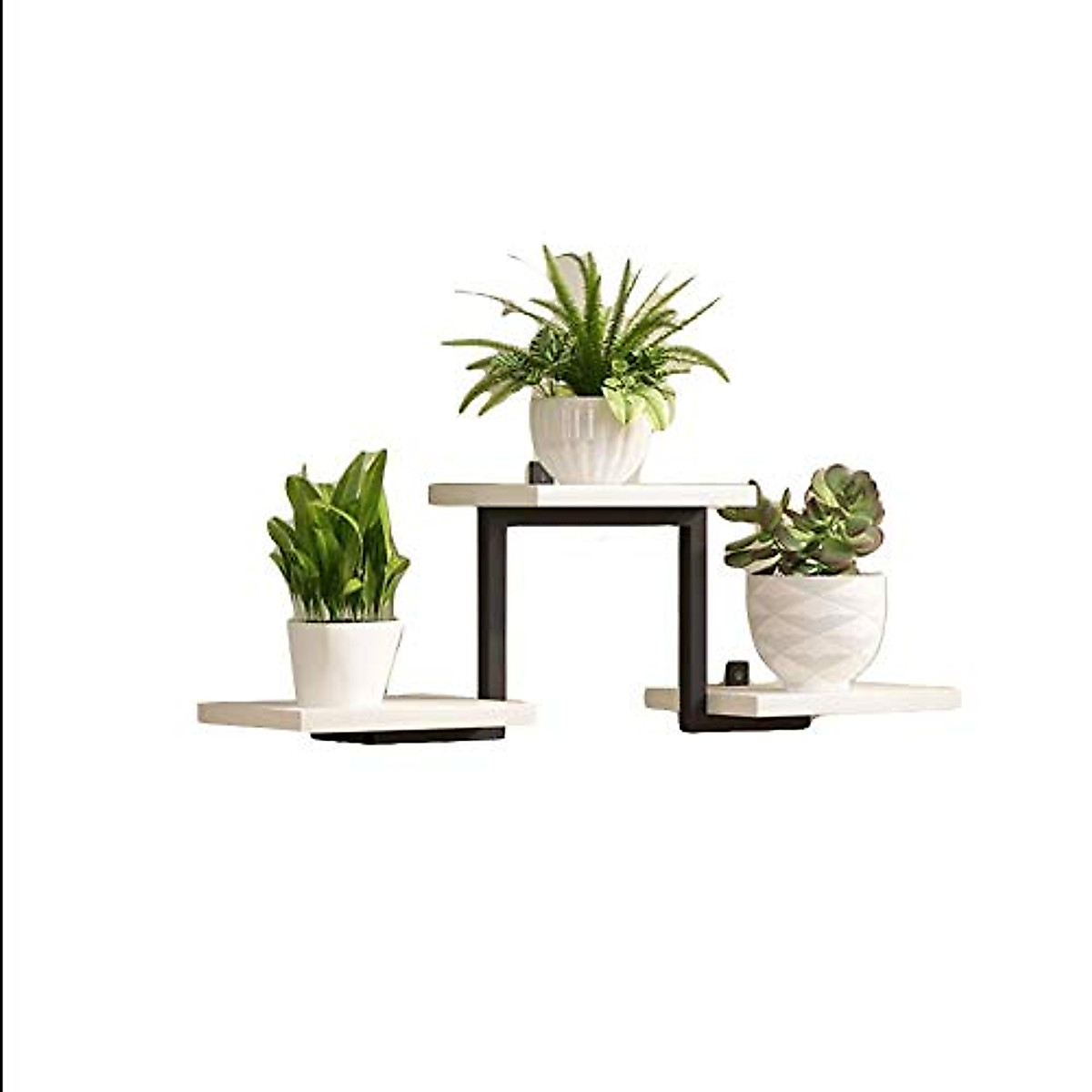 PIBM Stylish Simplicity Shelf Wall Mounted Floating Rack Shelves Industrial Wind Retro Flower Stand Bookshelf Iron Art Solid Wood Store Home,3 Layers,8 Colors, a , 60X15X19CM