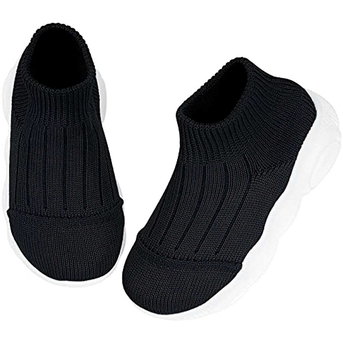 Baby Shoes Girls Boys Toddler Socks Breathable Baby Slippers Infant First Walking Sneaker Non Slip Soft Rubber Sole,Black