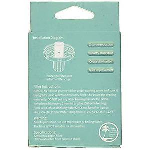 PETKIT Eversweet Travel 'One Touch' Filtered Carbonated Handheld Pet Dog Cat Water Feeder, Replacement Filters (3 Pack), One Size,Black