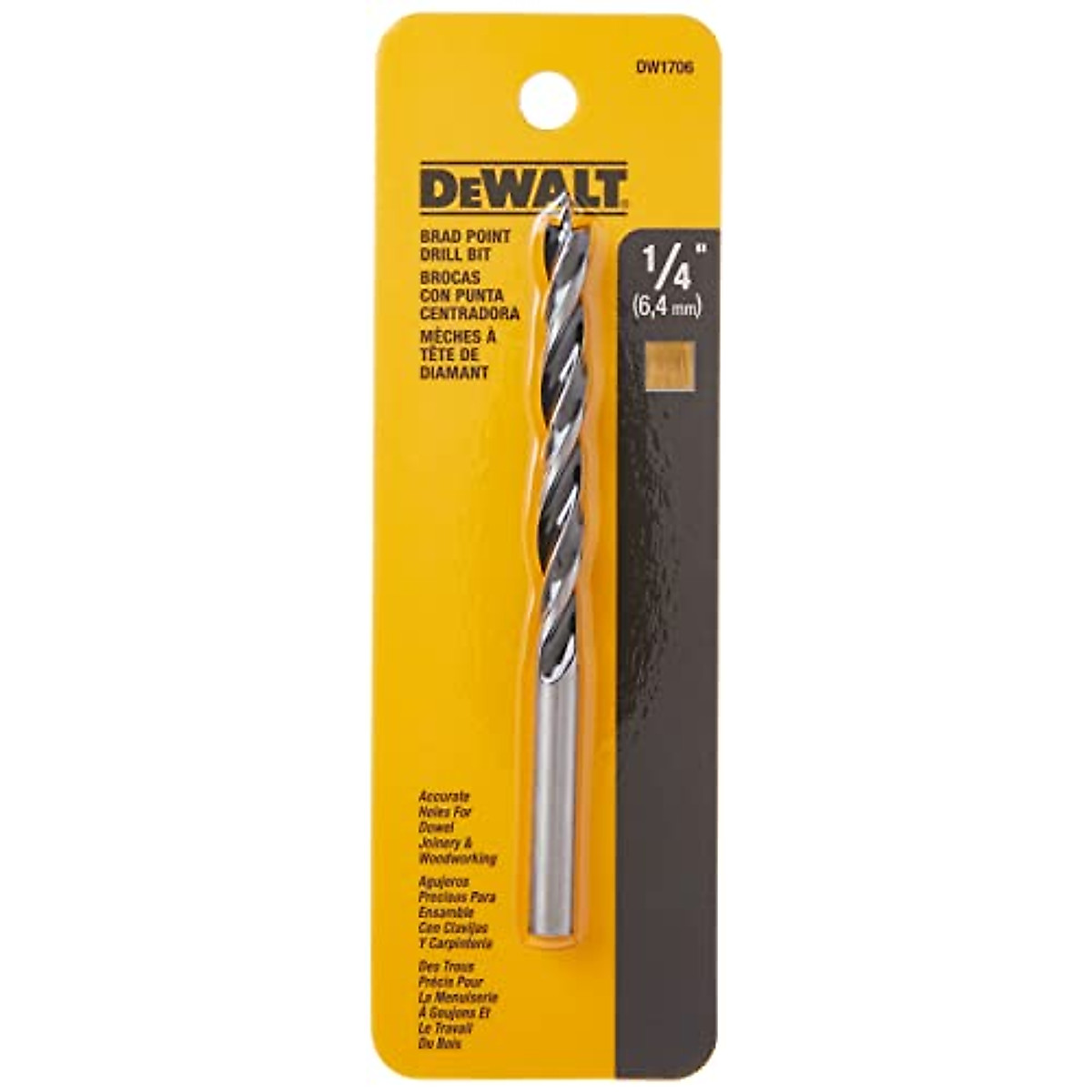 DEWALT DW1706 Brad Point, 1/4-Inch