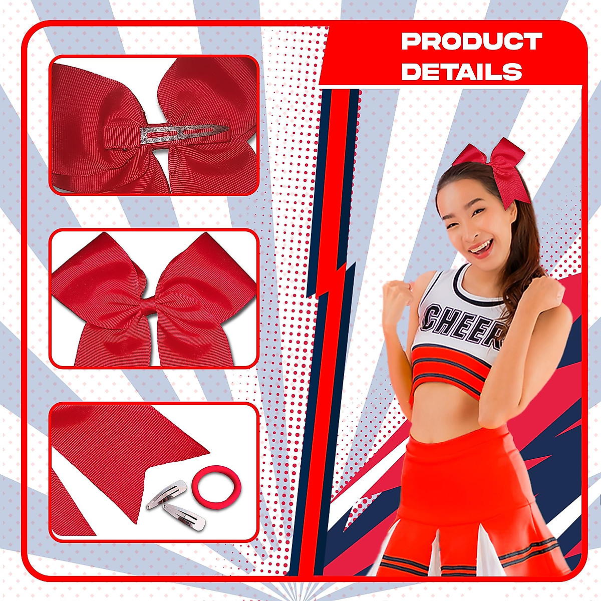 DEGENDE Metallic Large Pom Poms Cheerleading - Cheer Stuff, Cheer Bag, Cheer Backpacks for Cheerleaders, Cheer Gifts, Cheer Bows for Cheerleaders