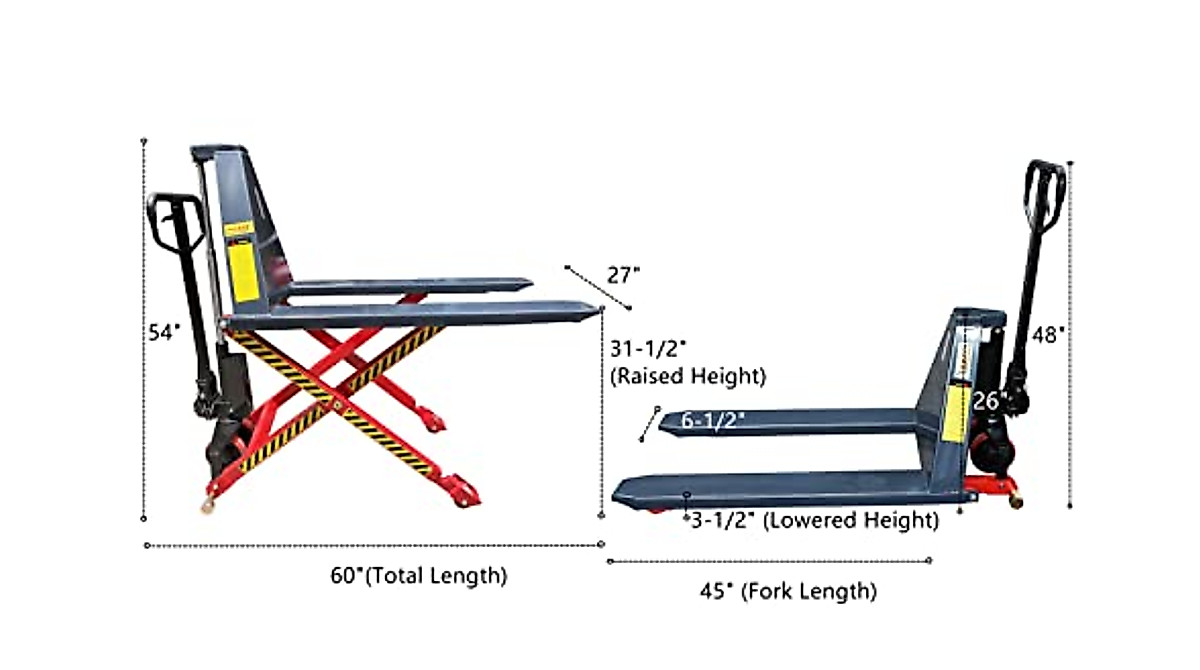 Heavy Duty Pallet Lift with 31-1/2" Height Range | Pake Handling Tools