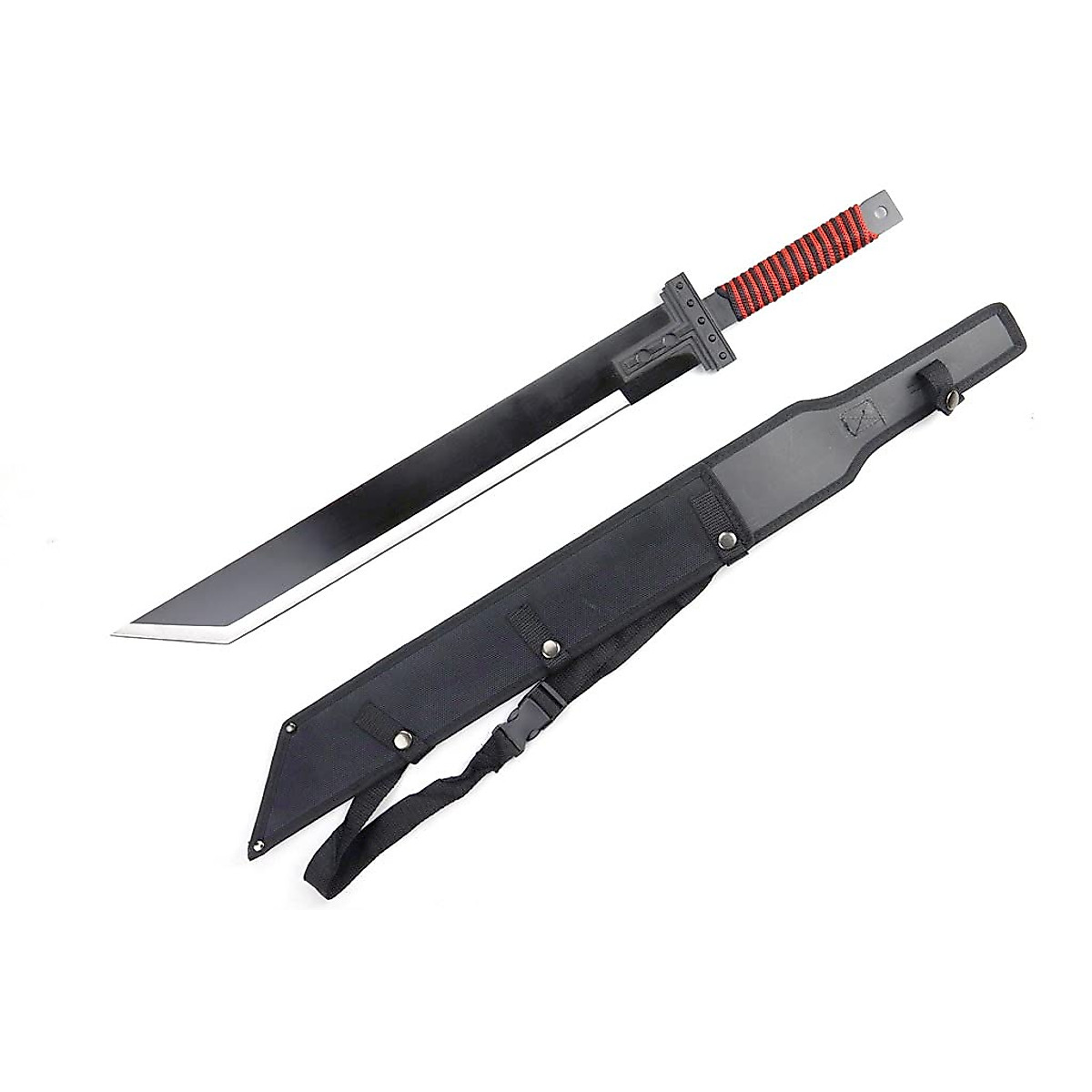 KinStore 28.5" Fantasy Broad Sword Ninja Machete Blade Full Tang Fixed Blade Hunting Tactical Survival Knife with Sheath