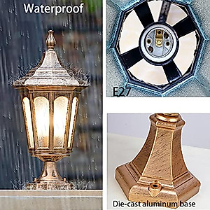 KMYX Outdoor Post Light Modern Bollard Column Lamp Waterproof IP55 Exterior Pillar Lamp Garden Stigma Light Courtyard Porch Decorative Landscape Lamp, 11cm×42cm