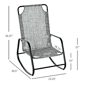 JHUS Garden Rocking Chair, Outdoor Indoor Sling Rocker for Patio Balcony Porch, Cream Padro Chair Rocking Chair Rocker Chair Rocker Camp Chair Rocker Recliner Rocking Camp Chair Rocking Chairs