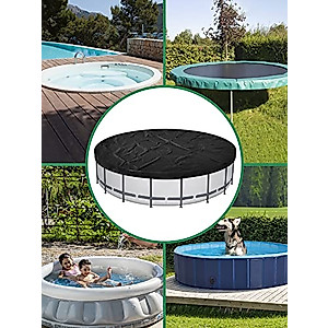 Round Pool Cover 8 FT, Pool Covers for Above Ground Pools, Durable Solar Pool Cover, Cold and UV Resistant Pool Winterizing Kit, Includes Winch and Cable for Easy Installation