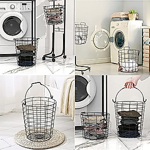 uyoyous Laundry Basket on Wheels 3 Tier Large Laundry Hampers 48.4x12.6x9.7 Inch Laundry Room Organization and Storage with Removable Wire Baskets Clothing Sorting Laundry Baskets