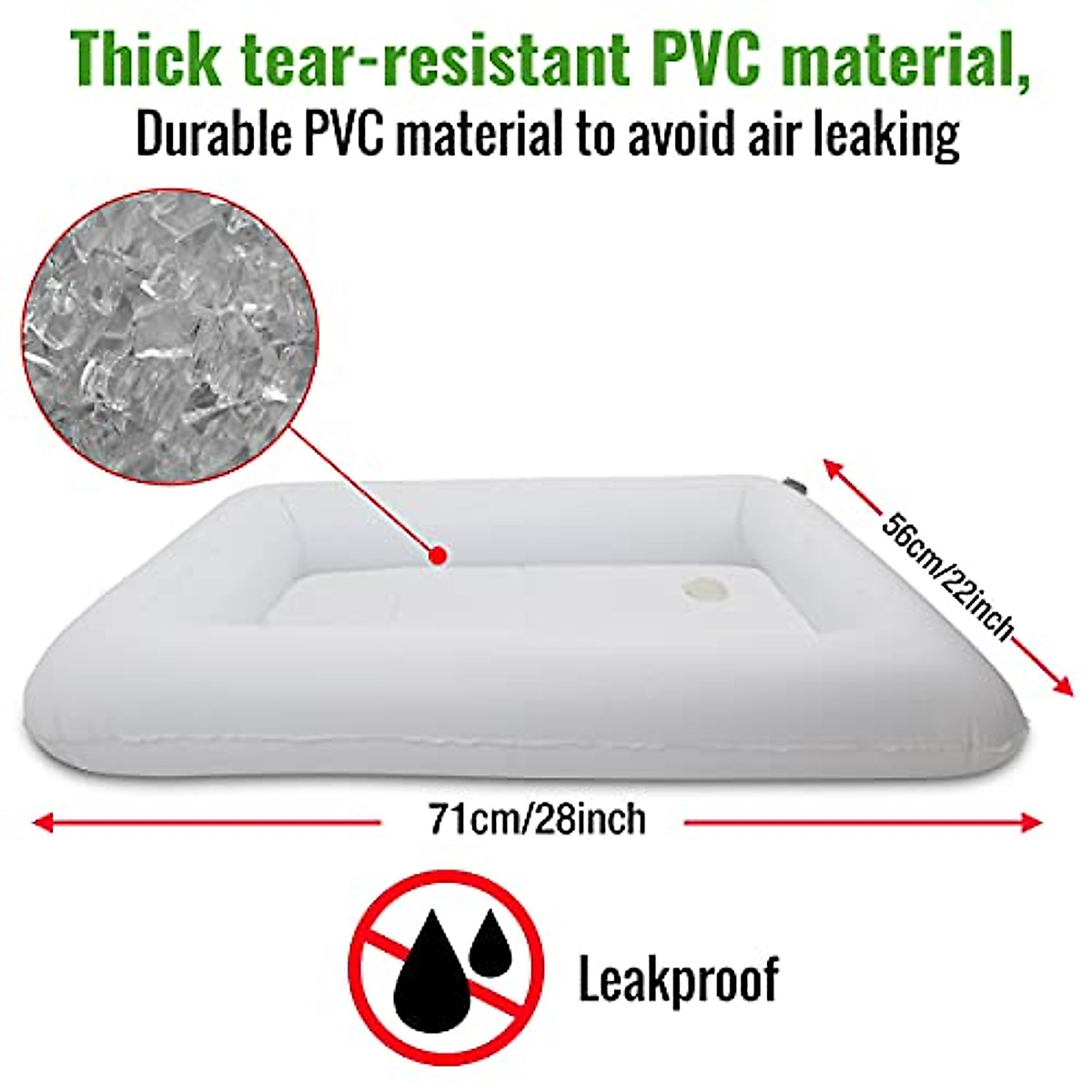 Inflatable Serving salad bar buffet - With Drain New INNOVATIVE VALVE For EASY Inflation/Deflation By Food & Drink Holder For Pool Picnics, Barbeques & Parties – 28" x 22" x 4" -2 Pack