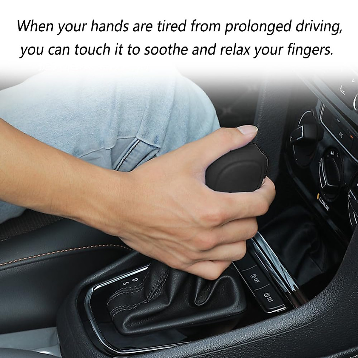 IHOTDER 2PCS Car Gear Shift Cover - Silicone Auto Gear Shift Knob Cover - Preventing Automatic Shifter Knobs Aging - Universal Car Interior Decor Accessories for Women or Man (Black)