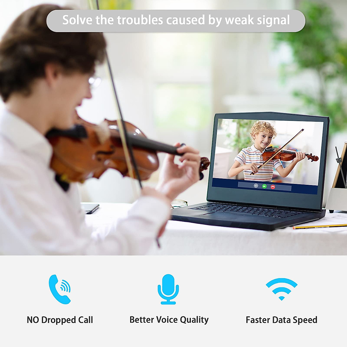 Btcellup Cell Phone Booster for Home,Up to 2,500 Sq Ft, Cell Phone Signal Booster for 5G 4G& LTE with Verizon, AT&T, T-Mobile & All U.S Carriers Work on Band 66/2/4/5/12/13/17/25 ，FCC Approved