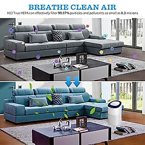 Air Purifiers for Home Large Room up to 1076 sq.ft, 400+m³/h UV Light for removing Allergens, Smoke, Dust, Odors, Pollen, Pet Dander