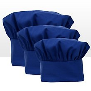 CHEFSKIN Big & Tall 2X XXL Mushroom Chef Hat, Fully Adjustable (Royal Blue)