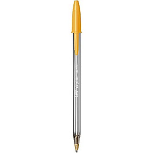 BIC Cristal Fun Ballpoint Pens - Box of 20 - Orange Colour - Wide 1.6 mm Tip with Smooth Ink Flow for Writing