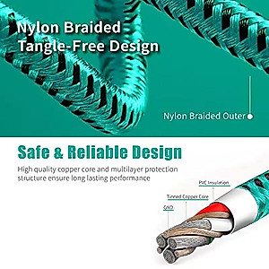 iPhone Lightning Charger Cable 10FT [MFi Certified] Right Angle 90 Degree Nylon Braided Charging Cord Extra Long for iPhone 12/12pro/11/11pro/XS MAX/XR/8/7（3Pack）