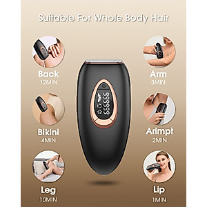 LZSTOP Hair Removal for Woman and Man,IPL Device, Permanent Painless Removal, Upgrade 999,999 Flashes Lifetime to Use, At-Home Use Facial ,Lips, Arms, Legs, Bikini, Back Black