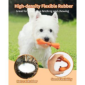 SCHITEC Puppy Chew Toys, [2 Pack] Interactive Treat Dispensing Puzzle Toy for Small Dogs, Tough Rubber Teething Dog Bones for Puppies