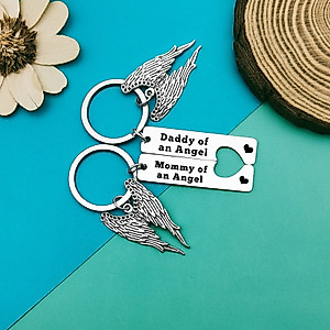 Loss Memorial Keychain Loss of Baby Sympathy Gift Mommy Daddy of an Angel Keyring Set Loss of Child Miscarriage Keepsake In Memory of Infant Child Loss Remembrance Gift Jewelry Pregnancy Infant Loss