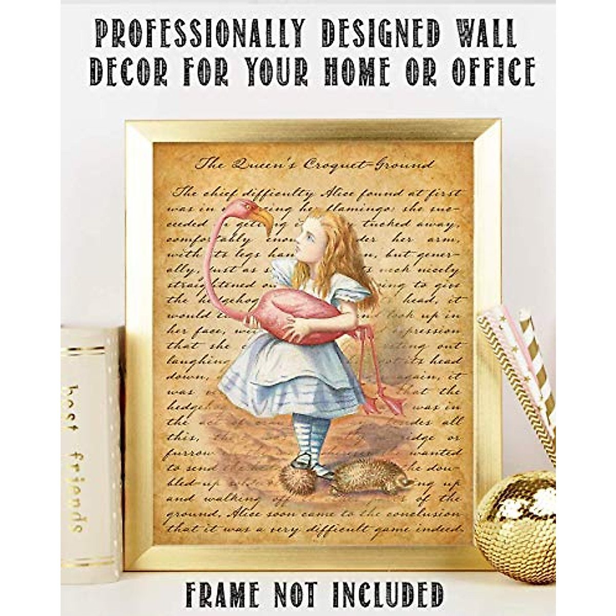 Alice in Wonderland Prints - 8x10 Unframed Wall Art Print Poster - Perfect Alice in Wonderland Gifts and Decorations (The Queen's Croquet)