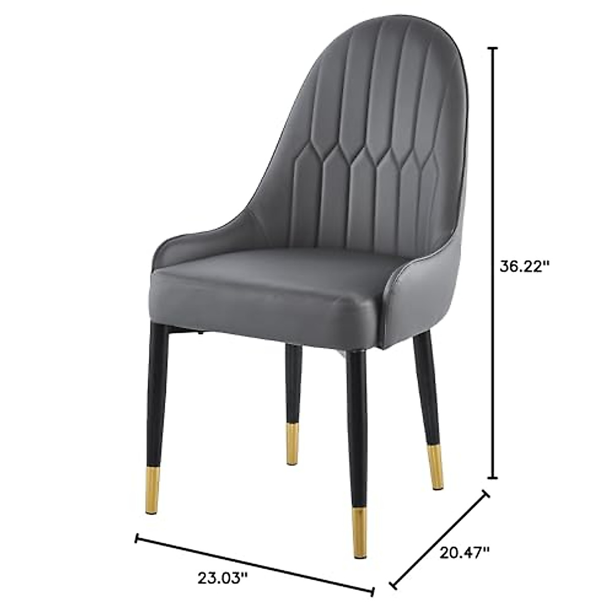 Wycian Sofa Desk Chair, Dining Set Boho 2PCS Grey Pu Leather Capacity 330LB 23.03" L 20.47" W 36.22" H Living Room Bedroom Dining Rooms Garden