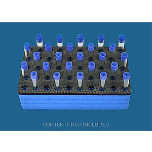 Polar Whale 4 Test Tube Racks Blue and Black Foam Storage Rack Organizer Stand Transport Holds 50 Tubes Each Fits up to 12mm Diameter Tubes