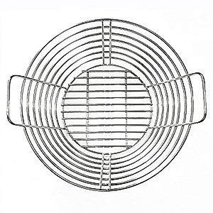 GRILLJOB Lump Charcoal Fire Basket with Divider Stainless Steel Grill Ash Baskets Fits 18" Big Green Egg Accessories, Kamado Joe Classic Large Green Egg Basket Replacement