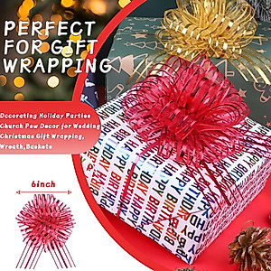 12 Pieces Mixed Color Pull Bow Wrapping Pull Bow Ribbon Pull Bows for Wedding Baskets,6 Inches Diameter Gift Bows, Large Bows for Presents (Style4, 12Pcs)