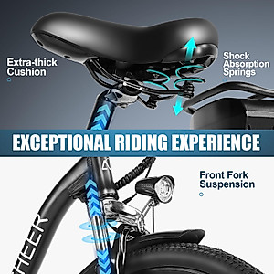 ANCHEER Electric Bike for Adults, 48V 499Wh Ebike, 26" City Commuter Bike with 48V Removable Battery, Up to 55 Miles, 3H Fast Charge, 7-Speed, Step-Thru Cruiser Bike for Women Men, UL 2849 Certified