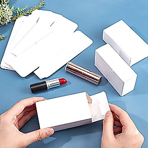 NBEADS 50 Pcs Fold Paperboard Gift Boxes, White Blank Rectangle Cardboard Gift Storage Boxes for DIY Bridal Birthday Party Christmas, 1.38"x2.05"x3.74"