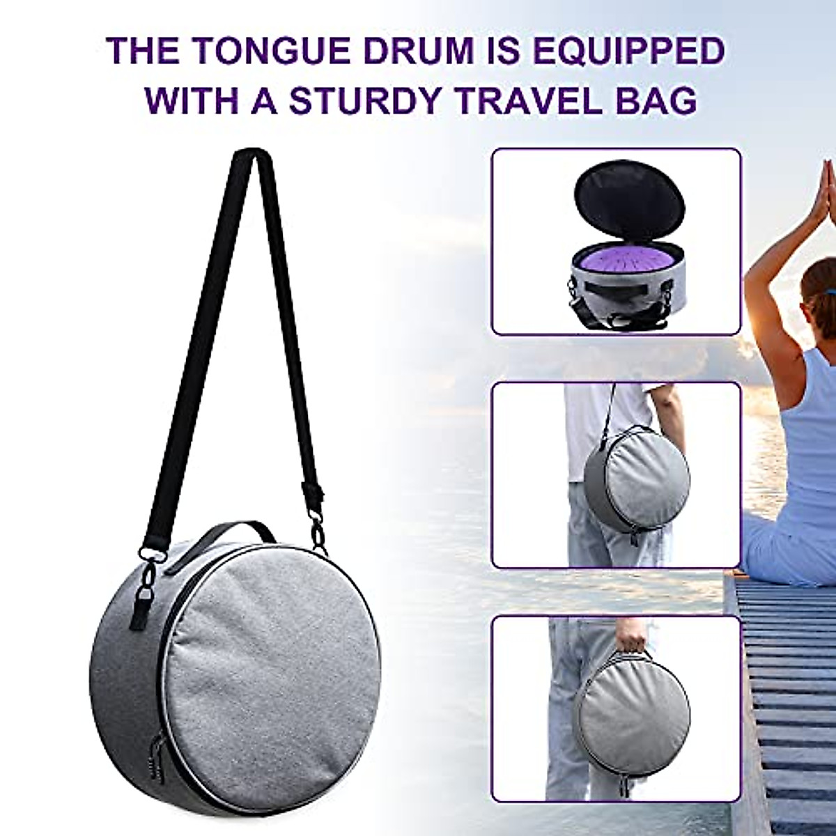 Ranch Steel Tongue Drum 12 Inches 11 Notes Handpan Drum C Key Percussion Instrument Hand Drum for Beginners Easy to Learn Tank Drum with Bag, Mallets, Music Book, Note Stickers, Finger Picks