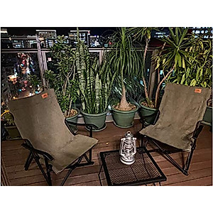 CAMPINGMOON Foldable Cotton Canvas Campfire Bonfire Open Fire Pits Camping Chair Low Style Chair Khaki F-1003C-K