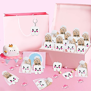 CiciBear 24 Pack Tooth Keyring Party Decorations for First Tooth?Teeth Party,First Birthday,Clinic Graduation