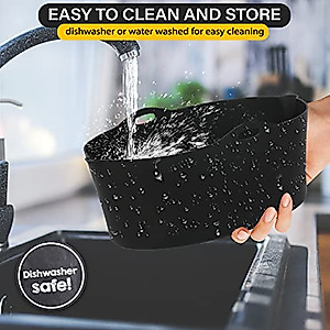 Reusable Silicone Slow Cooker Liners for 7-8 Quart Crock Pot - Easy Clean Oval Shape Silicone Crockpot Reusable Inserts With Lift Handle, Leakproof, Dishwasher Safe