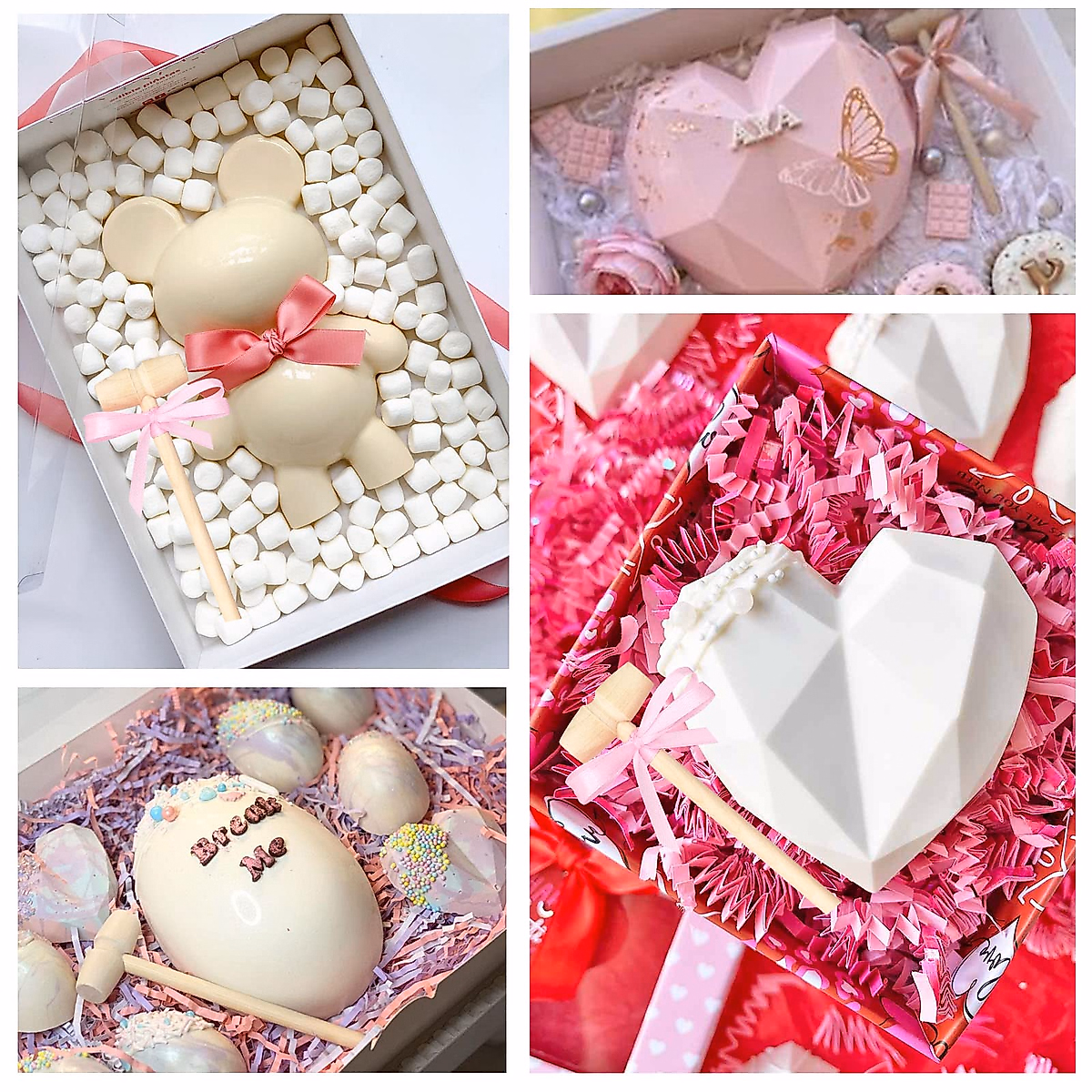 Pseutio 20 PCS Wooden Mallets Mini Wooden Hammers for Chocolate Crab Lobster Mallets Cute Beating Gavel Toys for Boys Girls