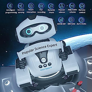 BUSYSIR Robot Toys for Kids - Gesture Sensing RC Robot Toys for Boys Girls, Smart Robot with DIY Arms, Music, Record, Program, Remote Control Toys Birthday Gifts for Kids Age 3 4 5 6 7 8 9