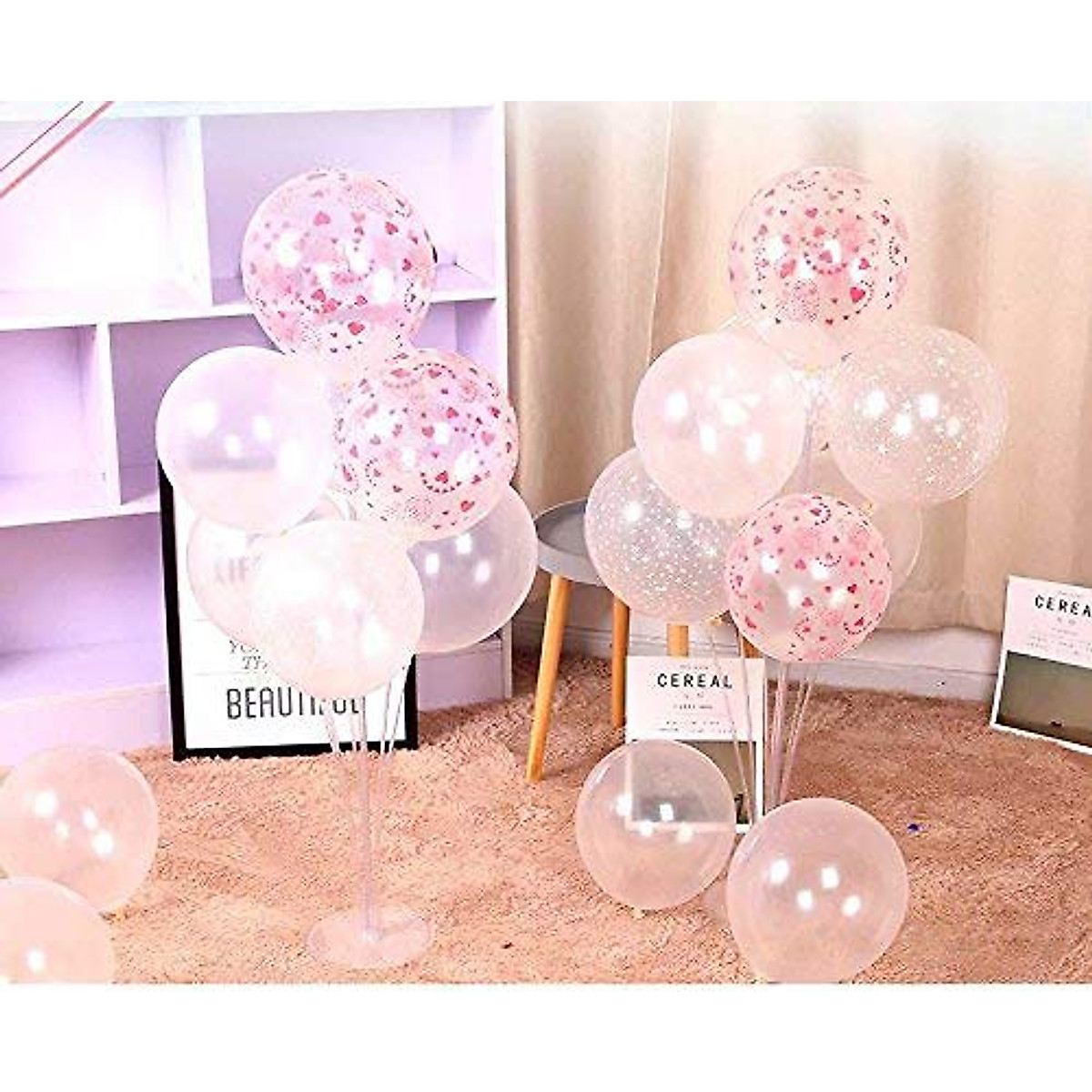 LANGXUN 2 Set 28" Height Table Balloon Stand Kit for Birthday Party Decorations and Wedding Decorations, Happy Birthday Balloons Decorations for Party and Christmas Balloon Decorations