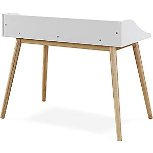 Adore Decor Alton Writing Computer Desk, Laptop PC Workstation, Retro Simple Study Table for Home Office, White