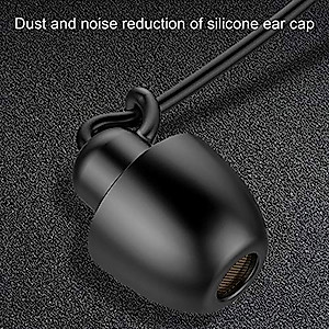 Heave in Earphone Wired Earbuds Headphones Noise Cancelling Earphones Stereo Wired Headphones for Travel/Bedtime/Workout Black