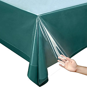 NLMUVW Clear Plastic Tablecloth 100% Waterproof Oil Proof Spill Proof PVC Table Cloth Wipe Clean Table Cover for Kitchen Dining Picnic, 54 x 78 inch
