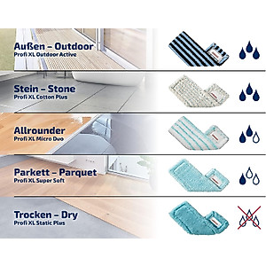 Leifheit Profi Micro Duo Wiper, Folded, for All Smooth Floors, Replacement Cover, 55126, XL 42, Blue