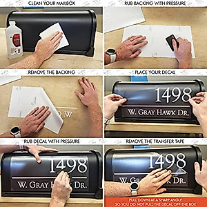 Personalized Mailbox Numbers - Street Address Vinyl Decal - Custom Decorative Numbering Street Name House Number Gift E-004d - Back40Life