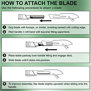 Pack of 15 Surgical Blades 10 and Stainless Steel Scalpel Handle, Size 10 Scalpel Blades with Scalpel Handle, High Carbon Steel Dermablade Scalpels Surgical 10 Blades, Dermaplaning Tool for Face