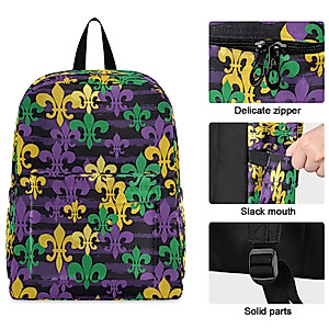 ZzWwR Mardi Gras Carnival Fleur De Lis Polyester Computer Backpack Large Daypack for Business Sport Travel School Bookbags
