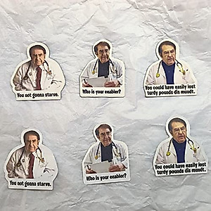 Dr. Now - You Not Gonna Starve, Weight Loss Guidelines Sticker, Digital Artwork Sticker Decal Car Laptop Wall Window Bumper Sticker，Fun Weight Loss Sticker(3PCS) (Stickers with Magnets)